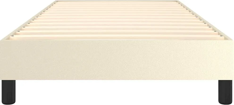 Rám postele s boxspringem krémová 100 x 200 cm umělá kůže 3120684