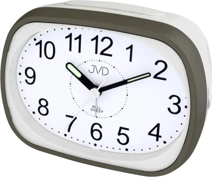 JVD Netikající tichý šedý analogový budík JVD SRP836.10
