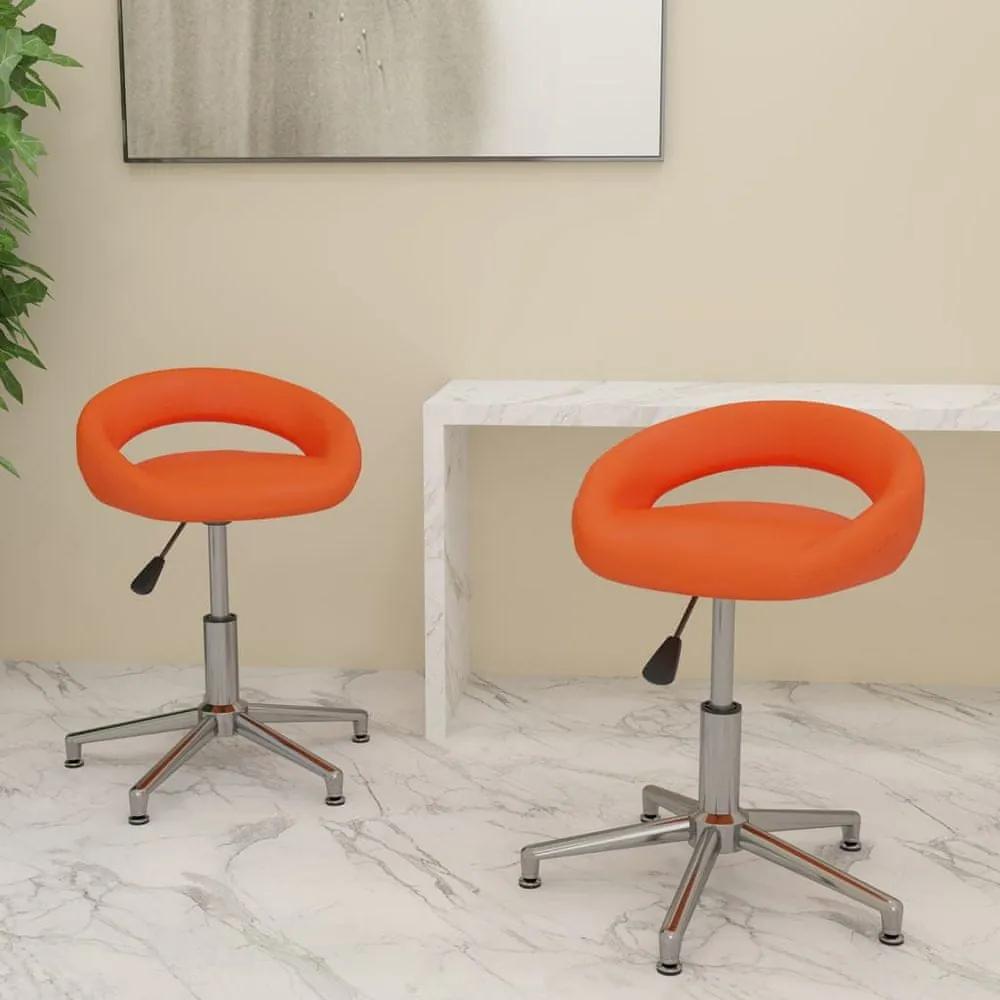 Petromila Otočné jídelní židle 2 ks oranžové umělá kůže