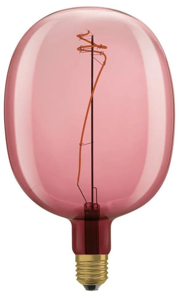 Růžová balónová LED stmívatelná žárovka E27 4,5 W VINTAGE, teplá bílá