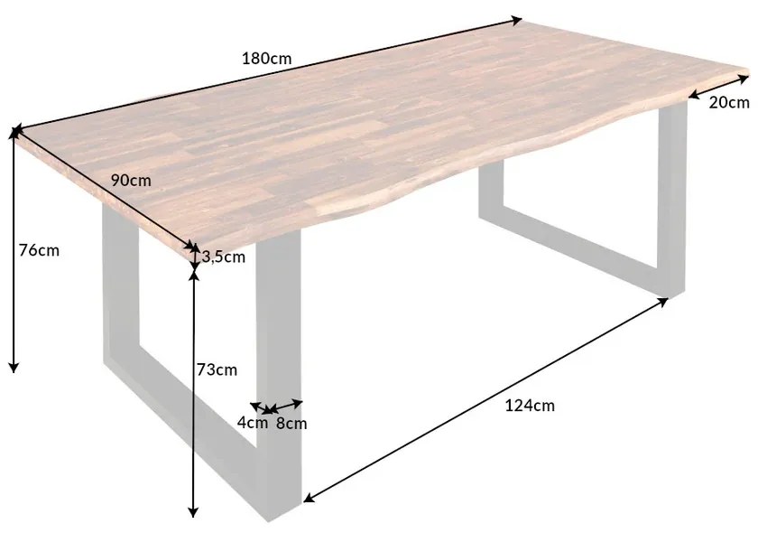 Massive home | Jídelní stůl GENESIS 180 CM masiv akácie