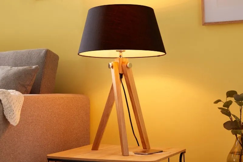 Designová stolní lampa Dawson, 64 cm, černá