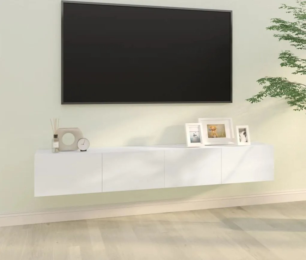 vidaXL Nástěnné TV skříňky 2 ks 100 x 30 x 30 cm kompozitní dřevo [820468] Barva: Bílá