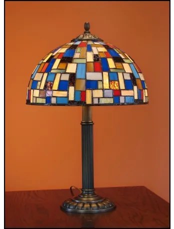 Vitrážová stolní lampa Mozaika 30