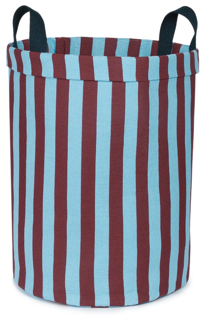 Nobodinoz Koš na hračky 36x47 Burgundy Blue Stripes