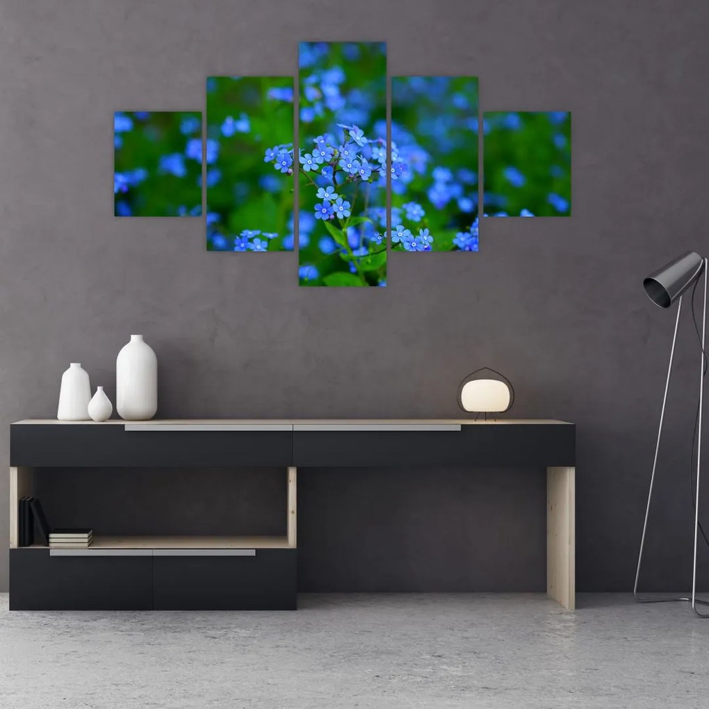 Obraz modrých květin (125x70 cm)