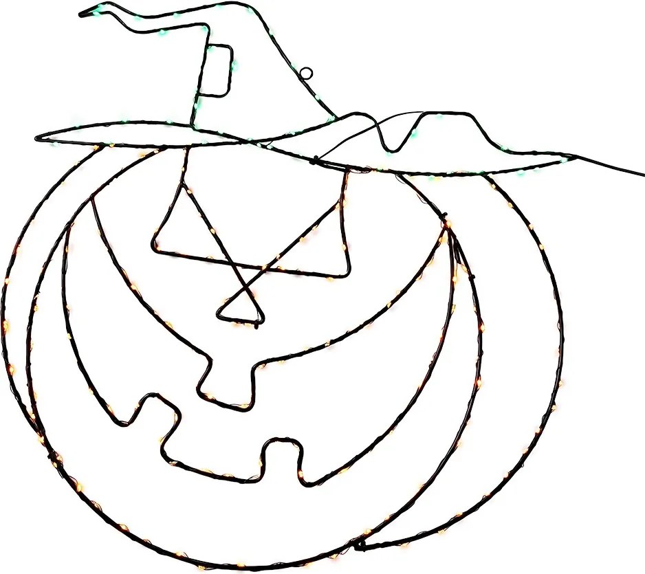 Nástěnné svítidlo dýně Halloween oranžové LED osvětlení – 50*3*50 cm