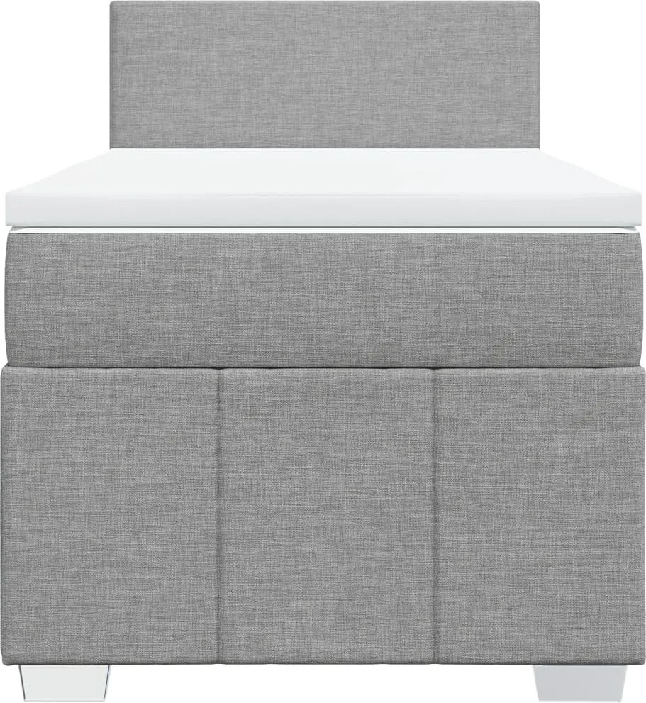 Box spring postel s matrací světle šedá 80 x 200 cm textil 3289188