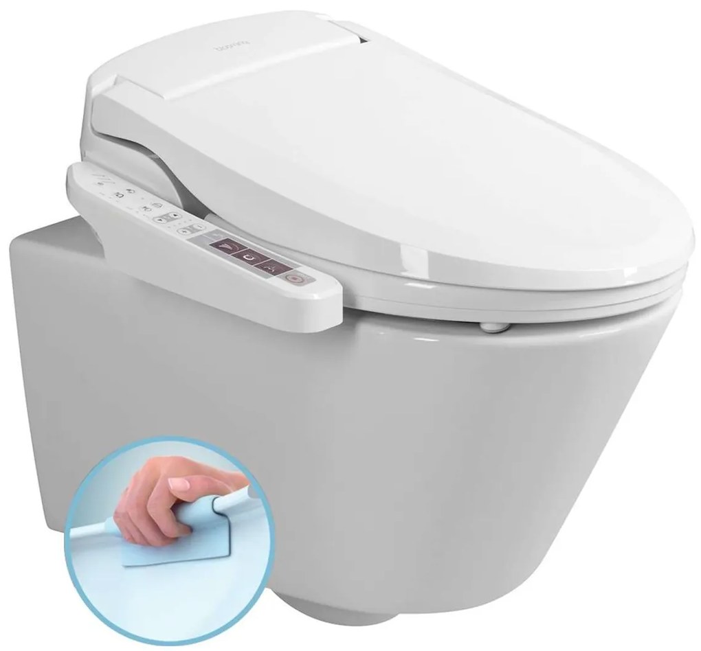 Sapho Avva - Elektronický bidet s keramikou, SoftClose, Rimless, bílá NB-1160D-3