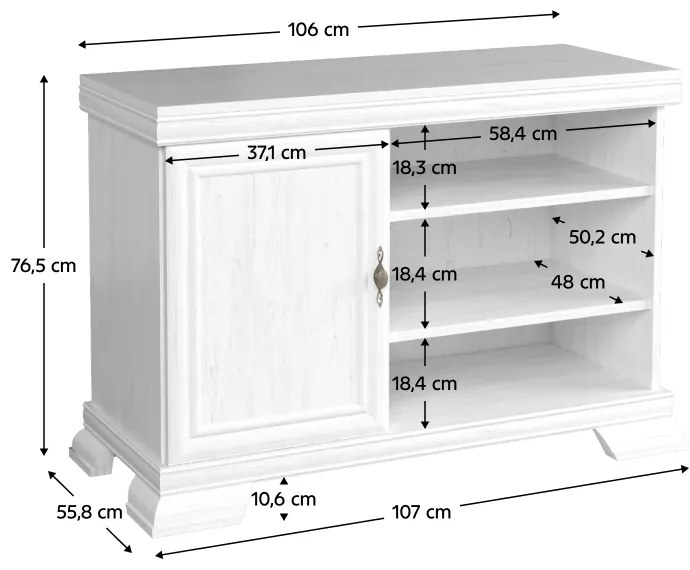Kondela RTV stolek KRT, sosna andersen, KORA