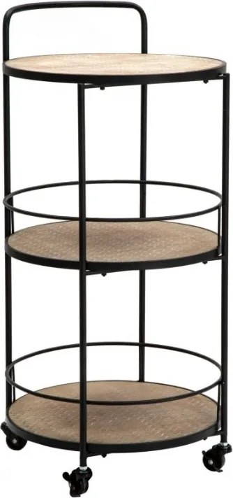 Designový servírovací vozík Abhilash 40 cm černý / hnědý