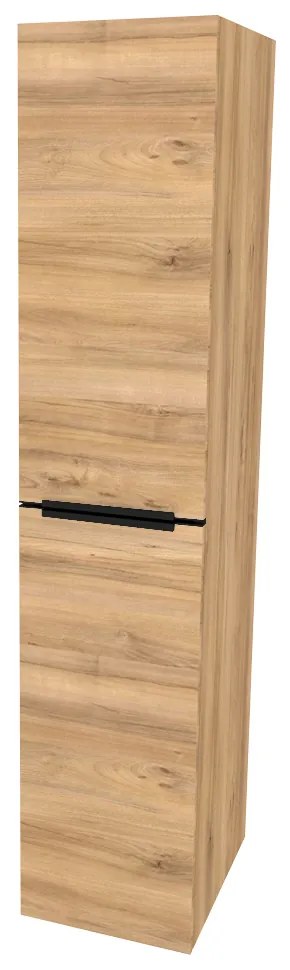 Mereo, Mereo Mailo, koupelnová skříňka vysoká 170 cm, černé madlo, Multidecor, Ořech Pacifik přírodní, MER-CN594LPBOPP2