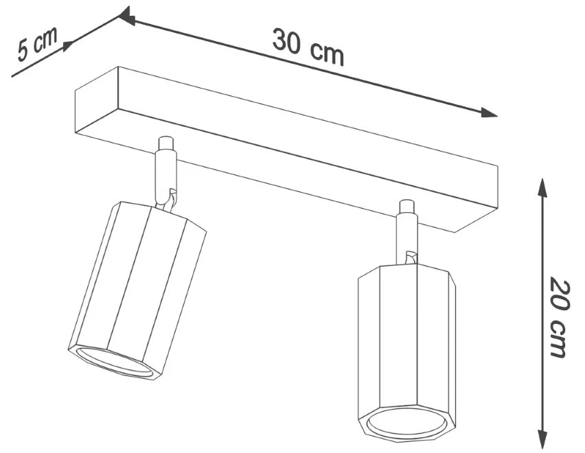 Bodové svítidlo Zeke, 2x dřevěné stínítko, (možnost polohování)