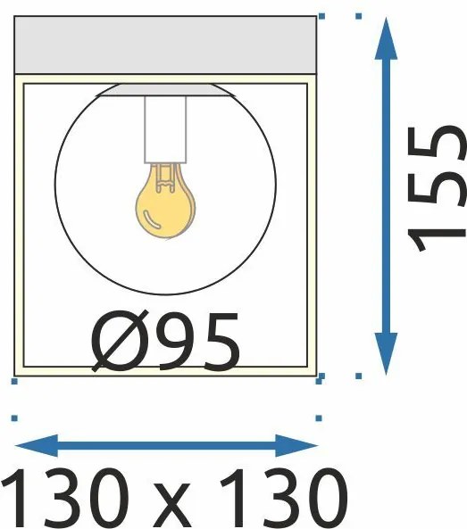 Toolight, stropní svítidlo 13x13x15 cm 1xE27 APP1166-1C, černá-zlatá, OSW-14019