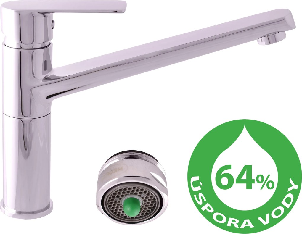 Slezák - RAV Dřezová baterie VLTAVA ECO - VTE404.x, Chrom Připojovací hadičky - závit: 3/8"
