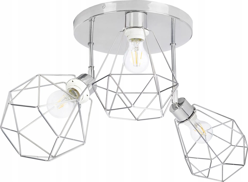 Lampa stropní svítidlo lustr pohyb loft drát diamant chrom
