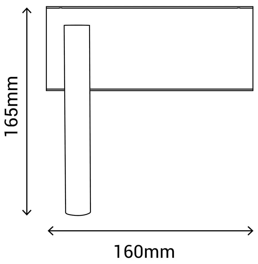 Černé nástěnné svítidlo SULION Clara, výška 16,5 cm