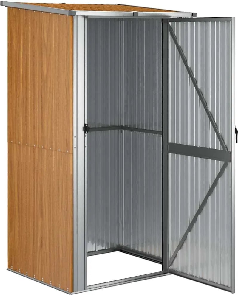 Zahradní domek hnědý 118,5 x 97 x 209,5 cm pozinkovaná ocel 150902