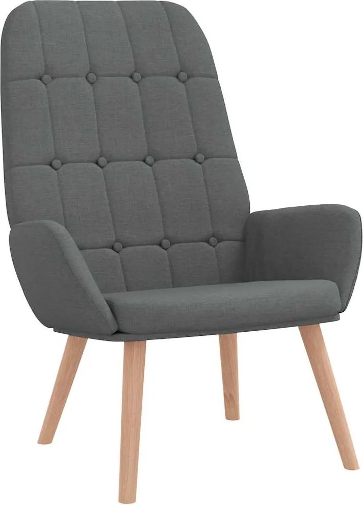 Relaxační křeslo s podnožkou tmavě šedé textil 3315150