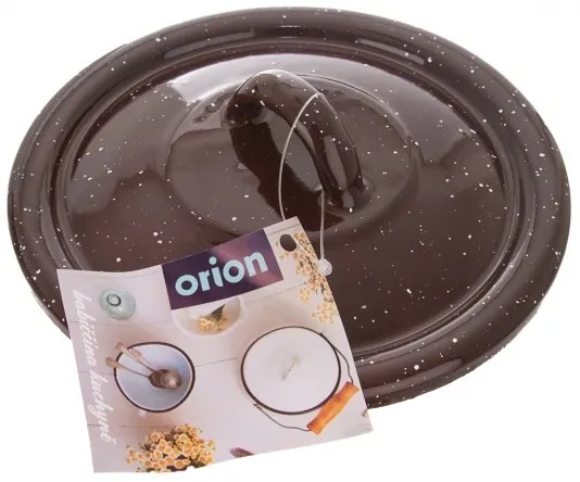 Orion domácí potřeby Smaltovaná poklice BROWN pr. 12 cm