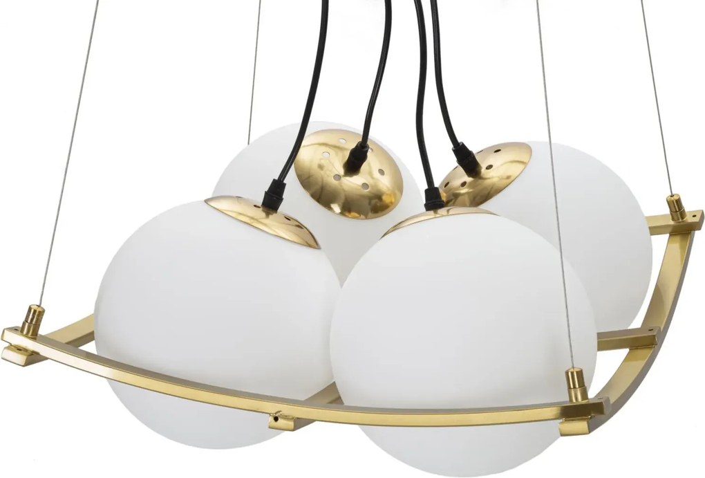 Závěsný lustr Japany 45 cm zlatý/bílý