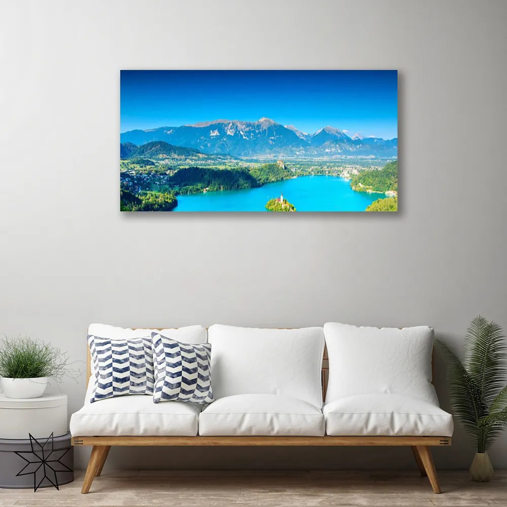 Obraz na plátně Hora Jezero Krajina 125x50 cm