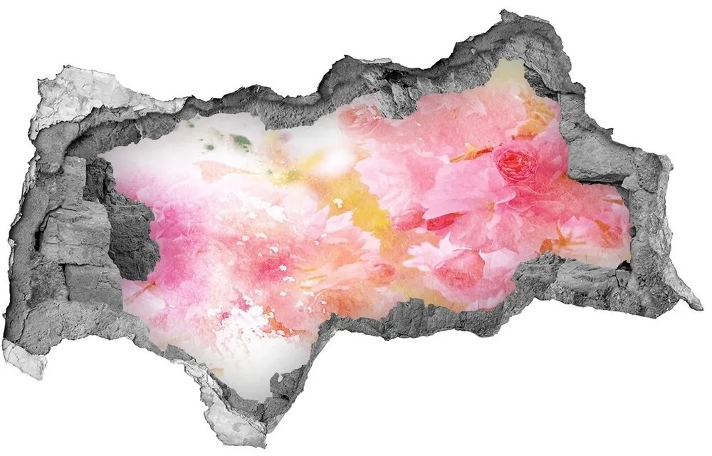 Wallmuralia Díra 3D fototapeta nálepka Květiny 95x73 cm