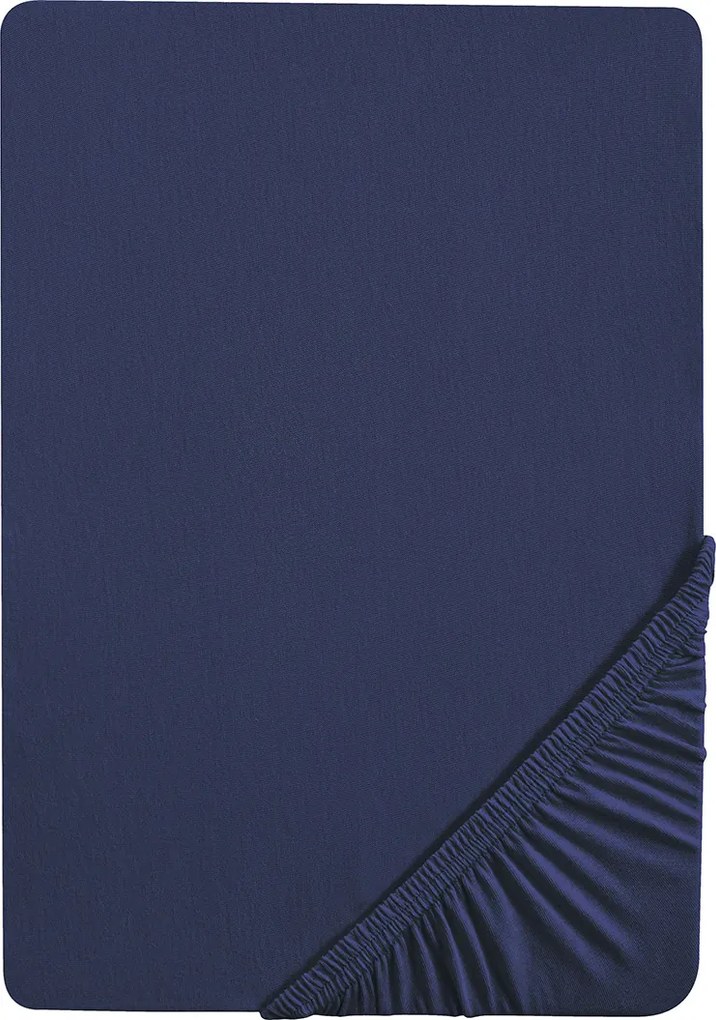 Biberna Napínací prostěradlo žerzej-elastan, výška rohu do 25 cm. (námořnická modrá, 90-100 x 200 cm)