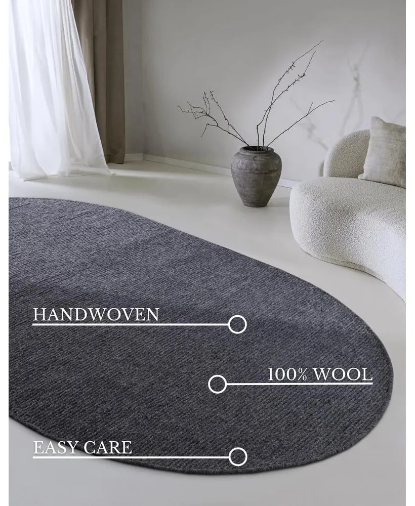 Tmavě šedý ručně tkaný vlněný koberec 160x230 cm Francois – Villeroy&Boch