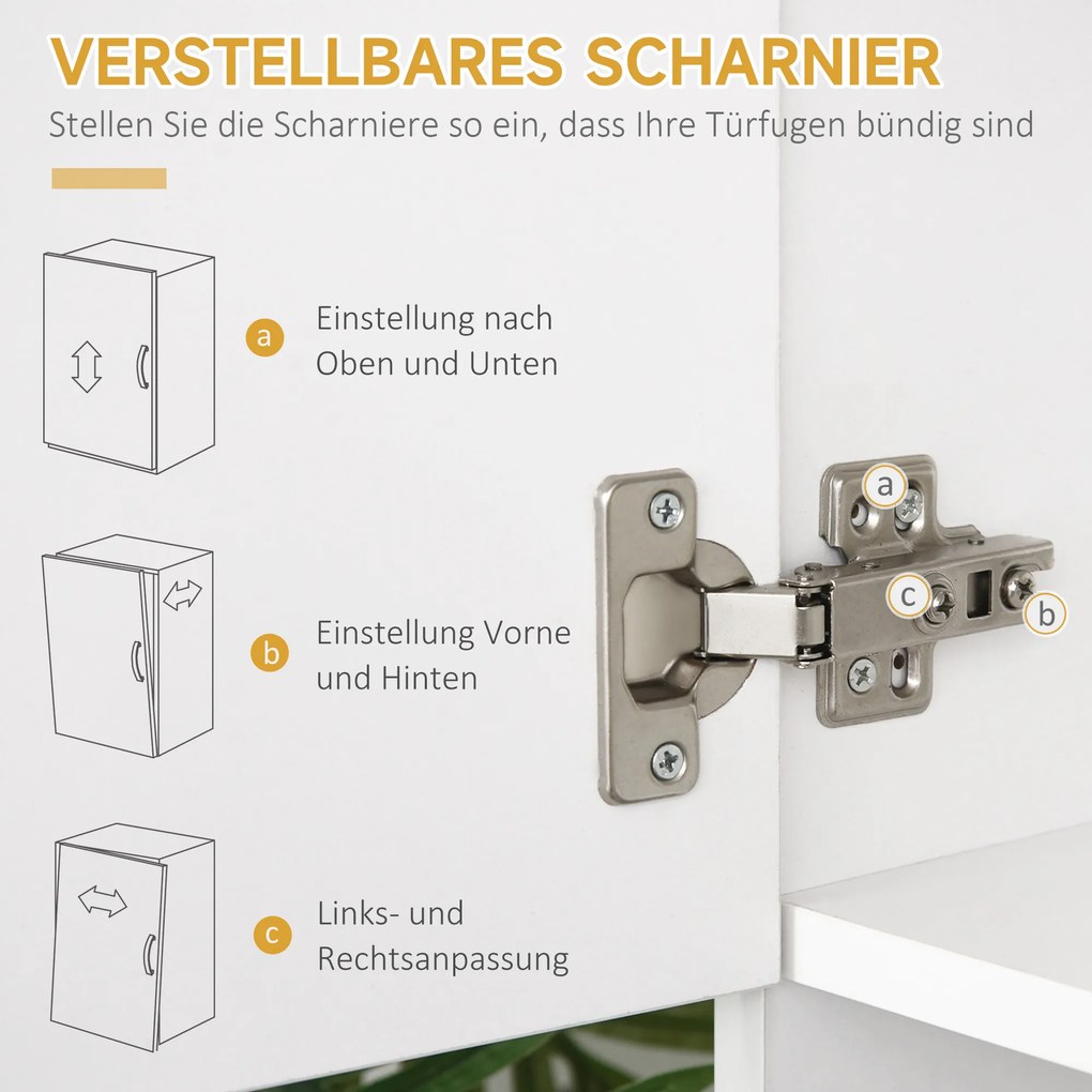 HOMCOM Moderní kuchyňský bufetový kabinet s vícero úložnými prostory, 6 dveří, 1 šuplík + velká pracovní deska, rozměry 101L x 39W x 180H cm v bílé a…