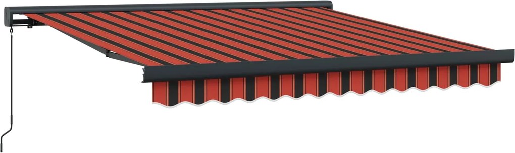 Stahovací markýza Červená a černá 350 x 250 cm Plátno a hliník 3330239