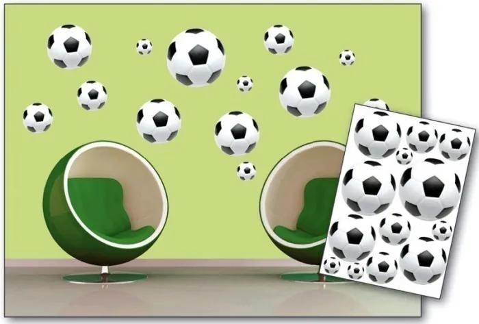 ST1 005 Samolepicí dekorace na zeď - Fotbalový míč | 50x 70 cm | bílá, černá