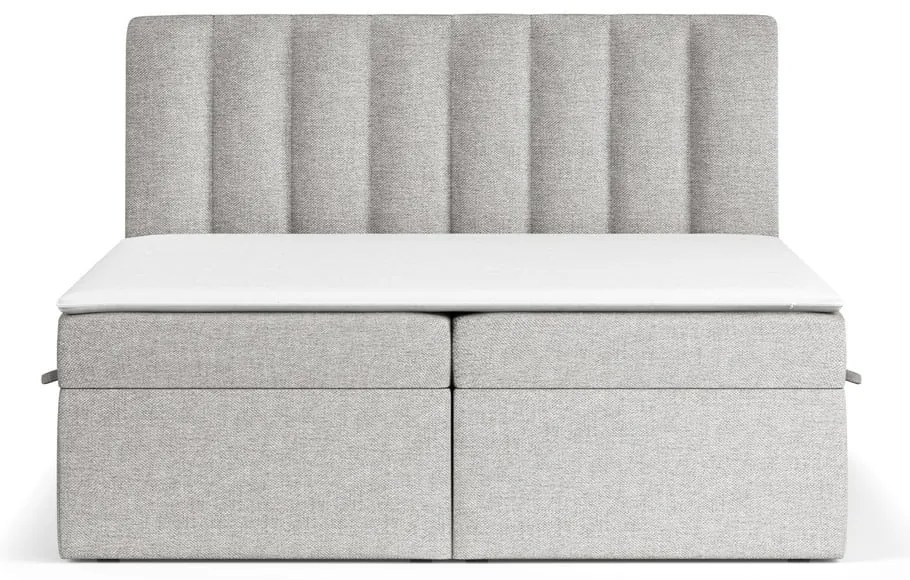 Světle šedá boxspring postel s úložným prostorem 160x200 cm Novento – Maison de Rêve