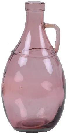 San Miguel VIDRIOS SAN MIGUEL !RECYCLED GLASS! Váza z recyklovaného skla s uchem, 26 cm, růžová