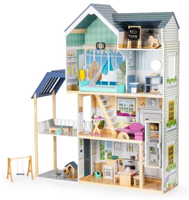 Dřevěný domeček pro panenky XXL Ecotoys residence Maya