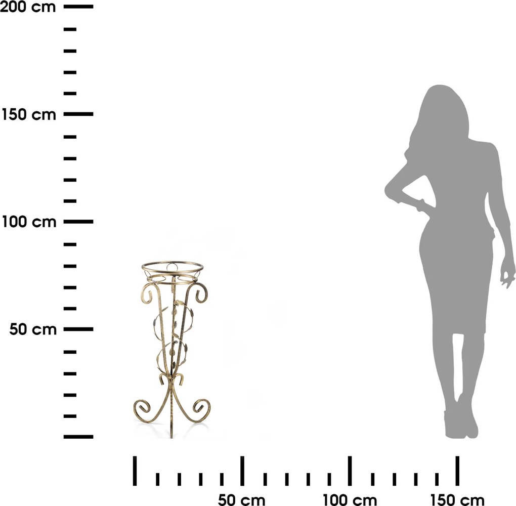 STOJAN NA KVĚTINÁČ QUINCY 77X35 CM ZLATÁ