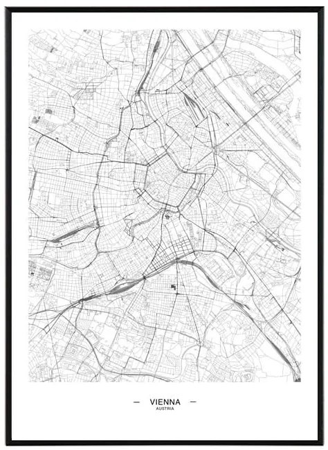 Vienna map - 50x70 cm Obraz