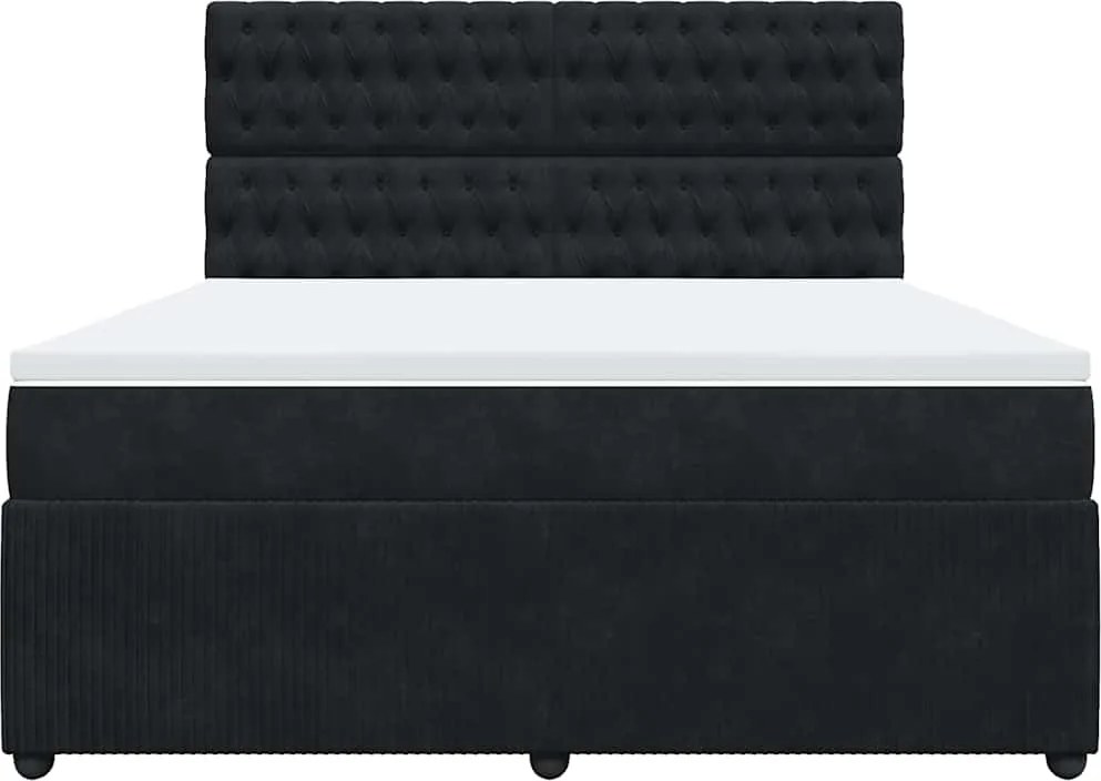 Box spring postel s matrací černá 180x200 cm samet 3294714