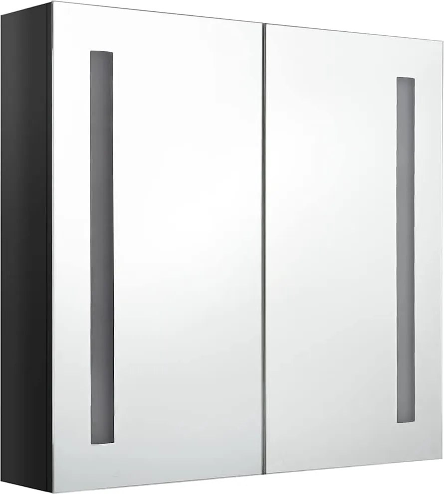 LED koupelnová skříňka se zrcadlem zářivě černá 62 x 14 x 60 cm 326519
