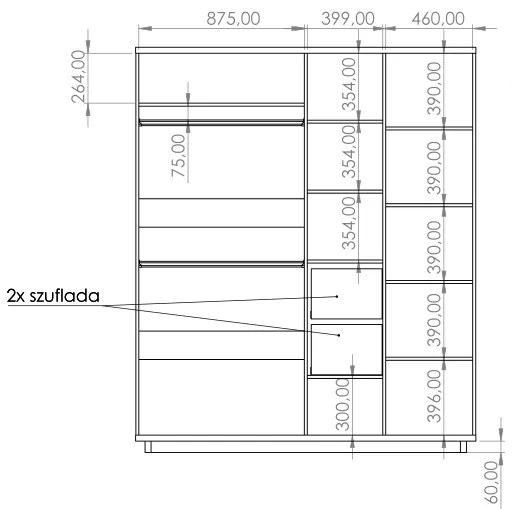 GiB Meble INES Výklopná šatní skříň / IN SZ4D