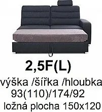 CZ Nábytkář - Kasvo Sedací souprava BORNEO OT-2.5F | Varianta: Whisper 12,Orientace: pravá