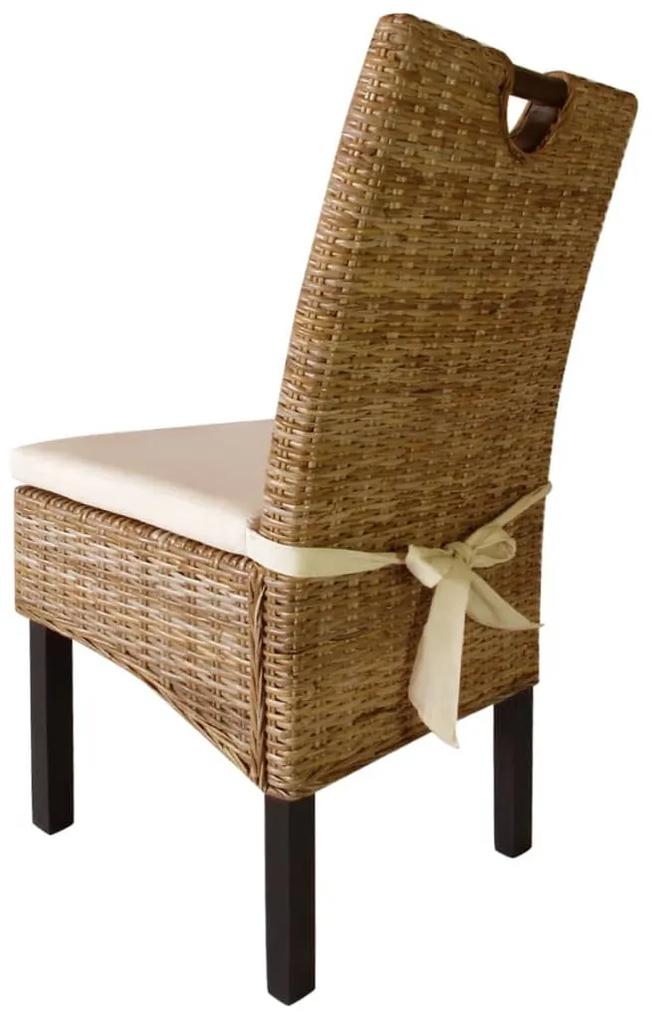 Jídelní židle 6 ks ratan kubu a mangovníkové dřevo - Default Title