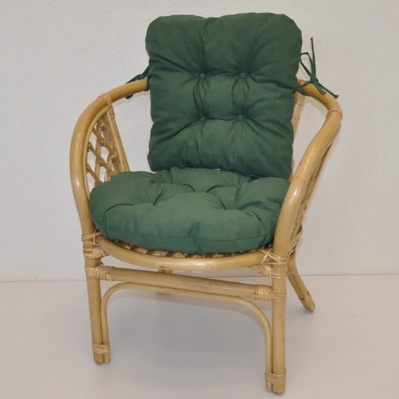 Axin Trading Ratanové křesílko dětské Bahama Polstr: Tmavě zelený melír