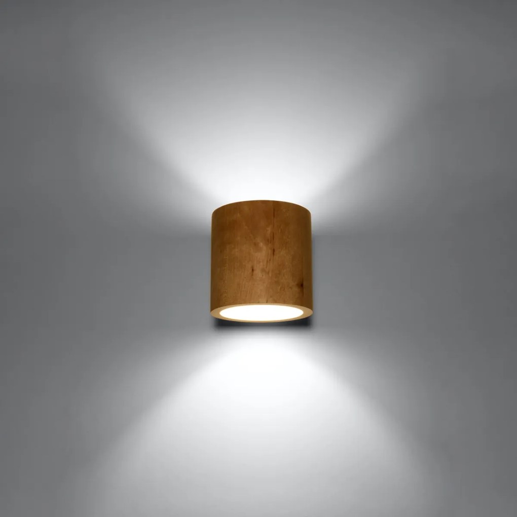 Sollux Lighting Nástěnné svítidlo ORBIS přírodní dřevo