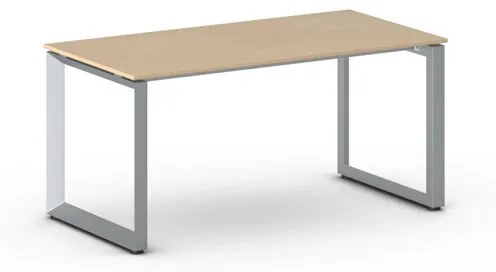 Kancelářský stůl PRIMO INSPIRE, šedostříbrná podnož, 1600 x 800 mm, grafitová