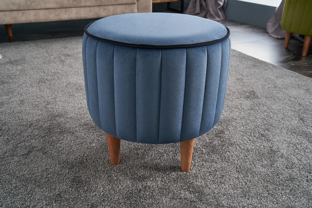 Atelier del Sofa Taburet Lindy Puf - Blue, Modrá