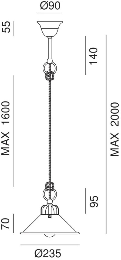 Il Fanale Rustikální závěsné svítidlo CASCINA ø 235 mm