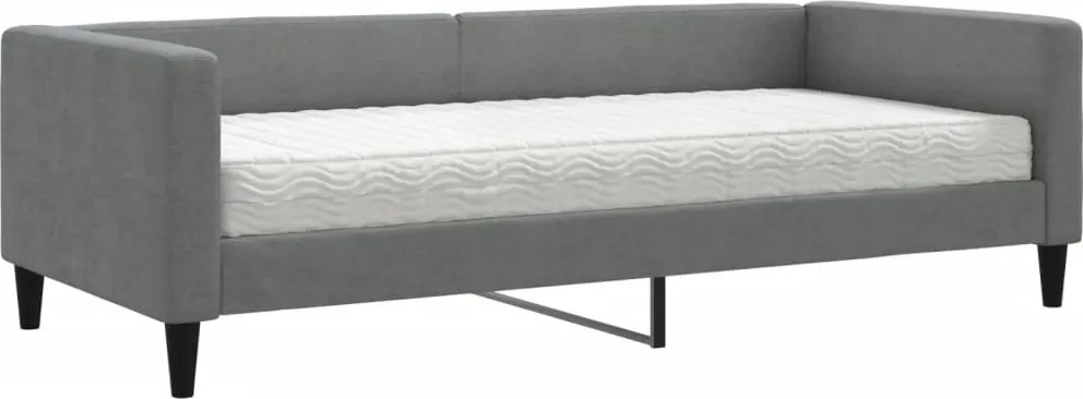 Válenda s matrací tmavě šedá 90 x 190 cm textil 3196571