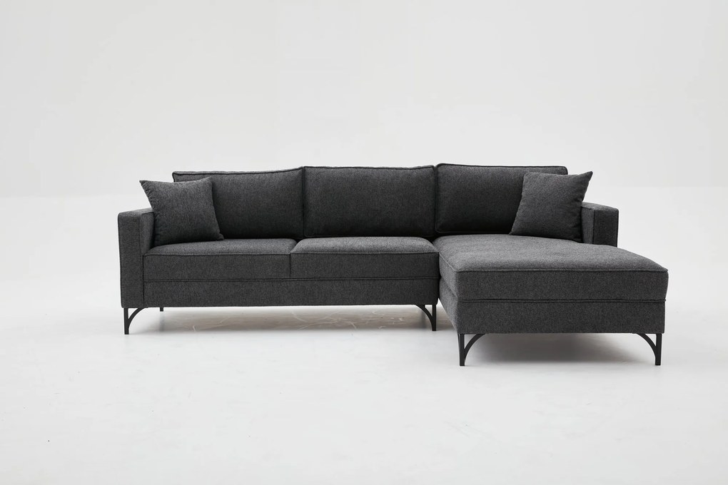 Hanah Home Rohová pohovka BERLIN antracitová pravá 258 cm 825BLC2806