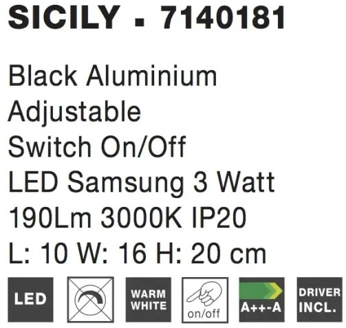 Moderní nástěnné svítidlo Sicily